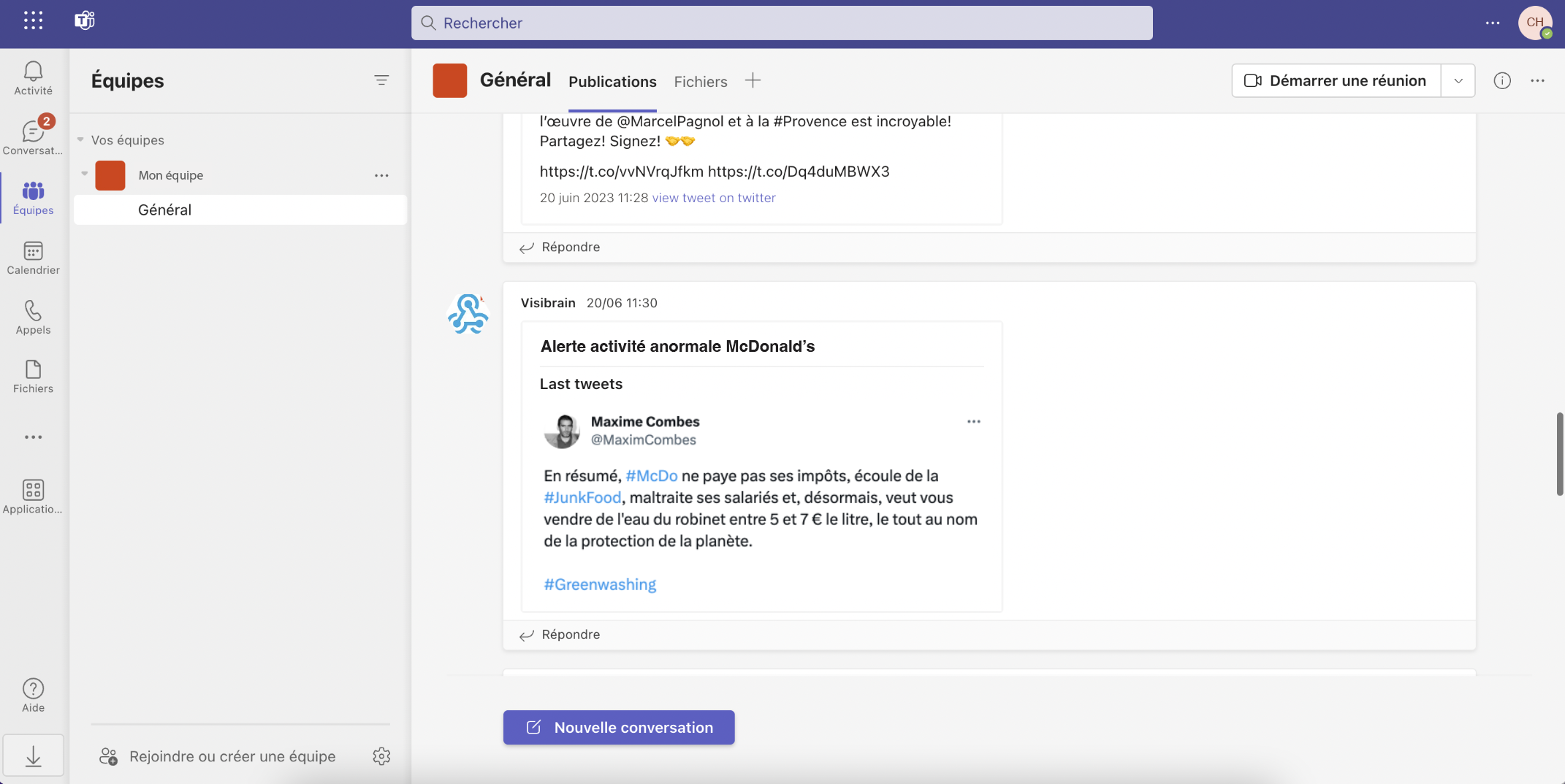 Comment programmer des alertes sur Teams avec Visibrain