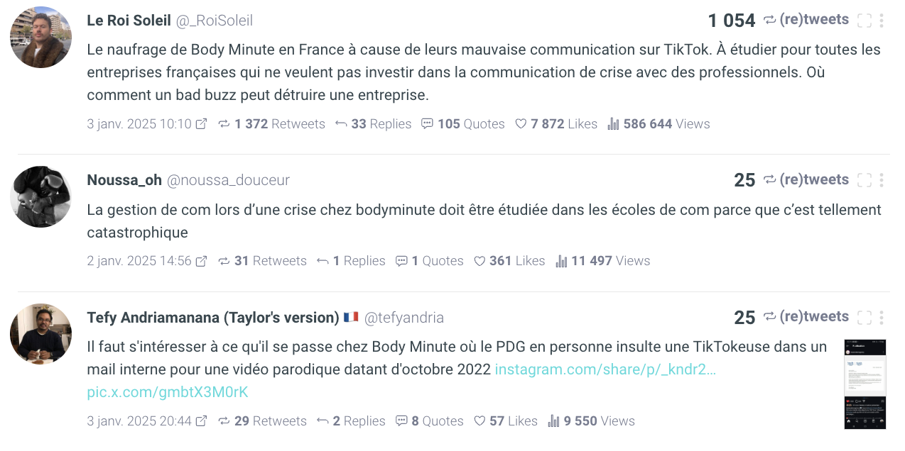 Body Minute dans la tourmente sur les réseaux sociaux